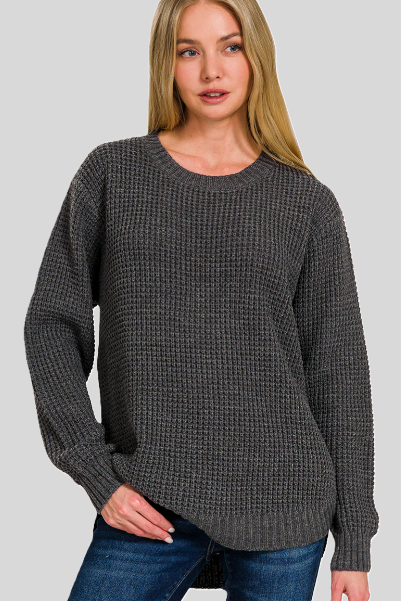 Smoky Delight Waffle Sweater – Ecobella Boutique